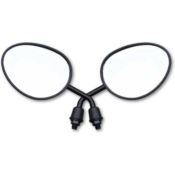 バリエーションコード : 2B916LG9L2「広い視野で安心の後方確認」 楕円形デザインのバイクミラーは、従来の丸形ミラーよりも広い視野を提供。後続車や障害物が視認しやすく、視界をしっかりと確保します。特に狭い道や混雑した道路での走行に適...