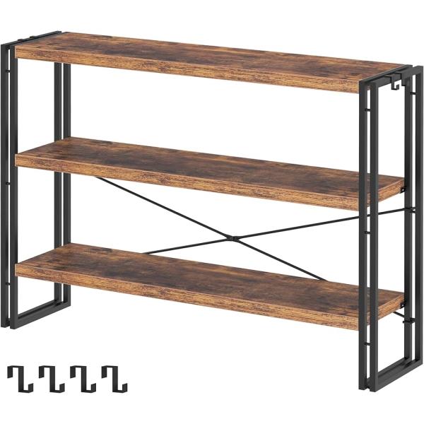 バリエーションコード : 2B244II42W「商品サイズ」幅120x奥行30x高さ87cm。棚板間の高さ：31cm。棚板の厚さ:3cm。耐荷重(約)：棚板各45kg。材質：MDF・スチール。色：古木色 この棚のスカンジナビアスタイルは、他...