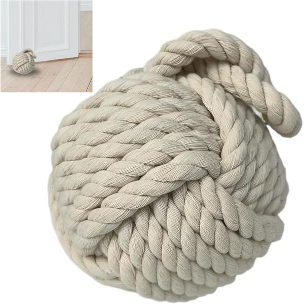 バリエーションコード : 2B923QTC64「ノットドアストッパー」おしゃれで可愛い麻縄のドアストッパーです。シンプルでスタイリッシュなデザインは、ドアストッパーとしての機能だけでなく、お部屋のインテリアやオブジェとしても活躍してくれるア...