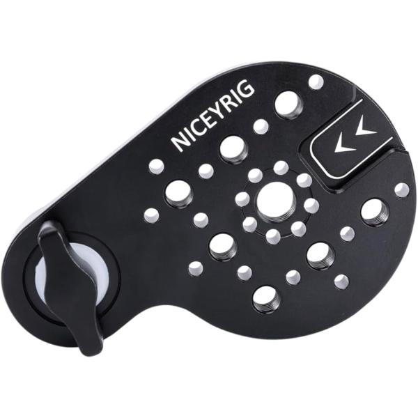 30T歯数を採用しています。BENRO/TERIS/Miliboo/ベンロなどブランドのビデオ雲台に取り付けることが可能です。M8ノブネジで菊座を両サイドに快適かつ素早い取り付けることが可能です。NICEYRIG 592 菊座アダプターはパ...