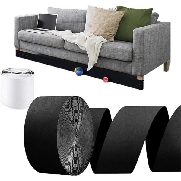 「ペットの安全を守る隙間テープで快適な暮らしを」ソファーや家具の隙間からペットが侵入するのを防ぎ、家の安全を確保します。11cm幅のテープは、様々な家具に対応し、ペットが安心して過ごせる環境を提供します。「おもちゃや小物が隙間に入り込むのを...