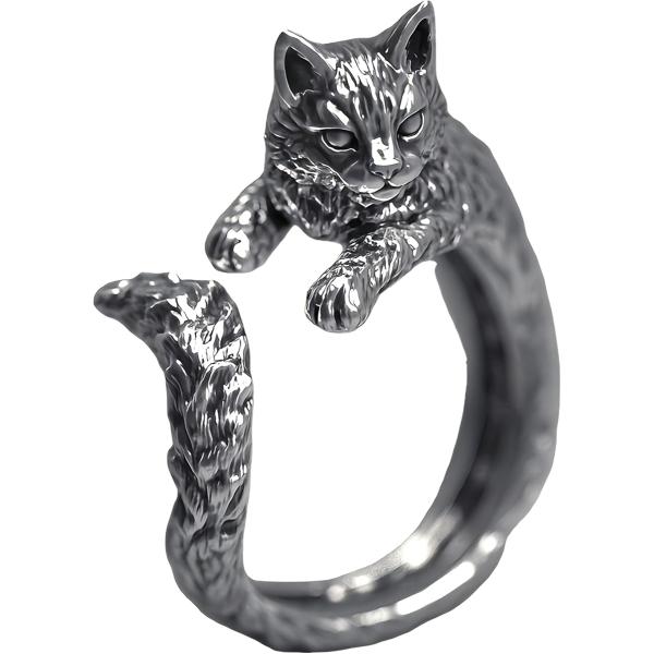 ネコがかわいいシンプルなシルバーリングです。猫好きの方に、プレゼントにもオススメです。［手元をオシャレに］ 結婚式、二次会、パーティーなどにはもちろん、カジュアルスタイル・オフィス・ビジネスシーンでも大活躍間違いなし。［オープンリング］ フ...
