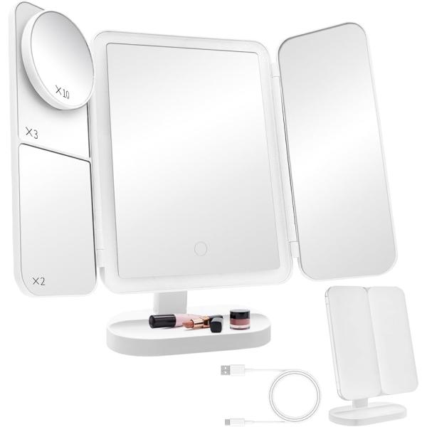 バリエーションコード : 2B935PFD9O「美しく照らすLEDライト」高輝度LEDライトを78個搭載し、電球色・昼光色・昼白色の3色切替に対応。明るさは無段階で調整可能で、どんな照明環境でも最適なメイクが可能です。顔全体を自然に照らし、...