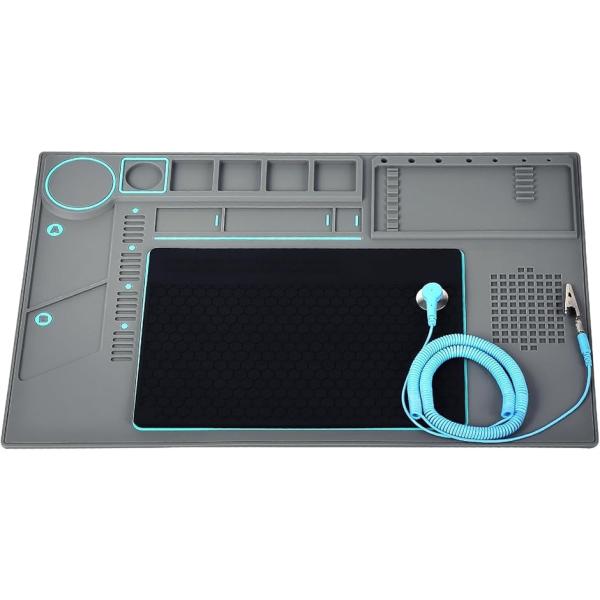 「最高500度まで耐えられる耐熱性」高品質のシリコン作業マットは、最高500度までの熱に耐えられます。はんだごても直接マットの上に置くことができます。「机を傷から守る」電子修理やメガネ修理、スマホなど電話の修理時に作業マットを敷いて使うと机...