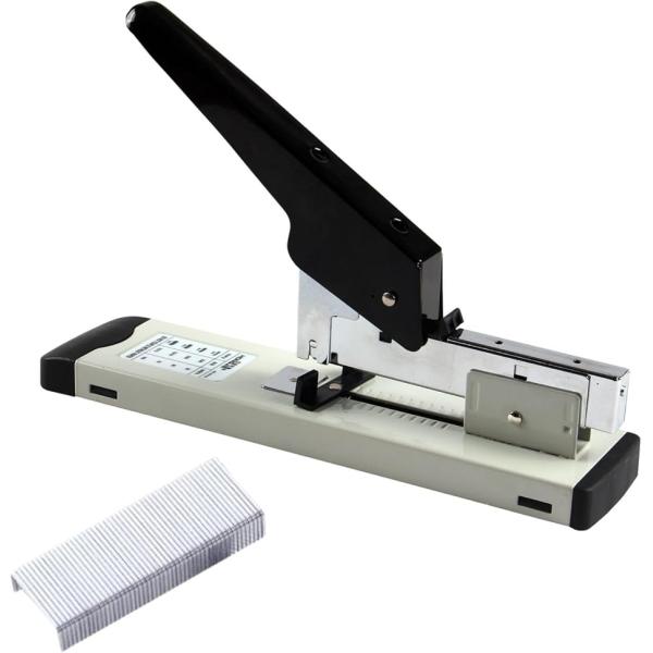 オフィスに必須。大容量の紙を簡単に綴じられる大型ホッチキス。最大100枚を瞬時にまとめることができ、冊子やパンフレットの作成に最適です。資料や冊子の制作をサポート。頑丈なベースで大量の紙をしっかり綴じることができ、簡単に操作でき、耐久性も充...