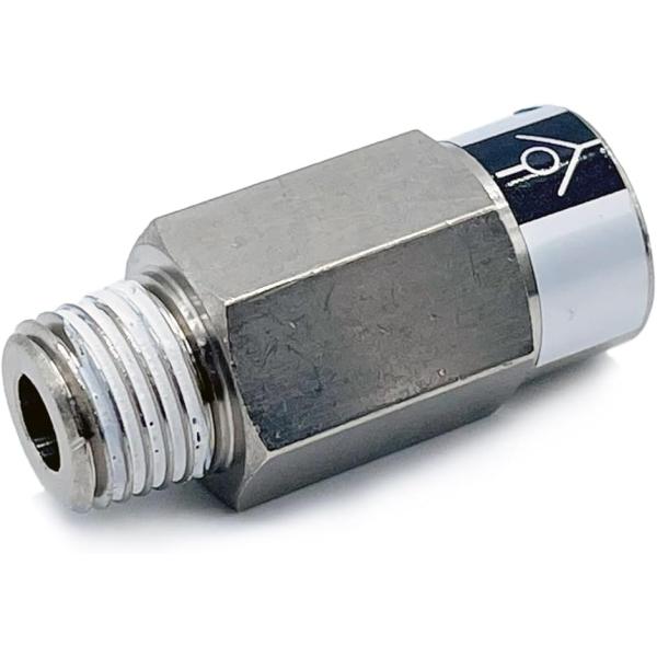 バリエーションコード : 2B945VS50Tチェックバルブ 逆止弁 です。ポートネジピッチは、1/4NPT 2分となっております。流体の流れを常に一定方向に保ち、逆流を防止する仕組みになっています。逆流防止弁。管接続口径：1/4 (13....