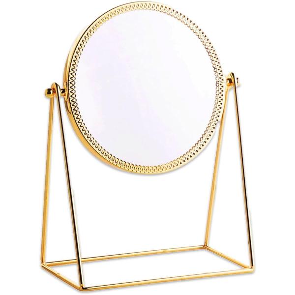 「キュートでゴージャスな化粧鏡」丸型の卓上メイクミラーです。シンプルなデザインながらゴールドチェーン風のカットワークフレームがアンティークでエレガントな雰囲気。「コンパクトで程よいサイズ」デスクやドレッサーに置いても邪魔にならず、スペースを...