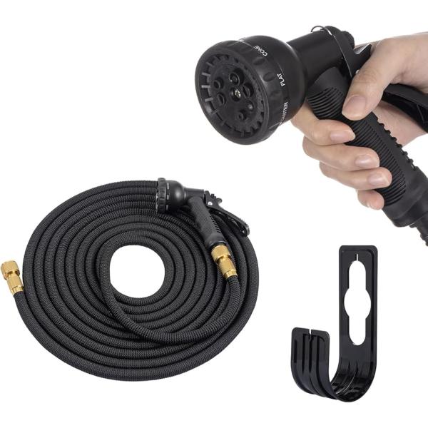 「約3倍まで伸びる」散水ホースのインナーチューブはTPE素材を利用し、水を流すと約3倍まで伸びて遠距離の散水もできます。ノズルの「Soaker、Cone」モードには流量が多すぎてホースが縮まってしまう恐れがあります。＊伸びるホースが最大3倍...