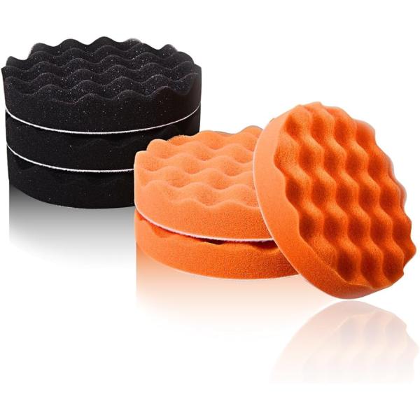 バリエーションコード : 2B981LQGFD愛車に傷を与えない電動ポリッシャー用のスポンジバフたくさん使える2色、6個セット。洗車やワックスがけ、コンパウンド、研磨、などに使えます。サイズ：直径150mm、厚み30mm　パッケージ総重量：...