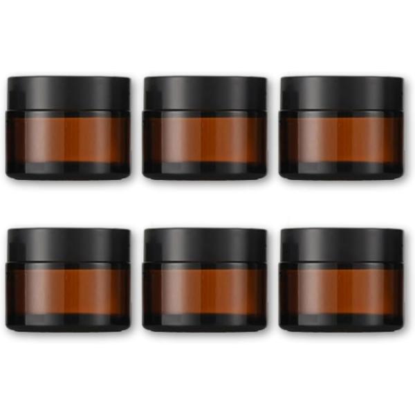 バリエーションコード : 2B98Q6JT46「遮光ガラス製クリームジャー6個セット」ハンドクリームやアロマクリームの保存や詰め替えに最適です。しっかり密閉できる内蓋付きで、旅行や出張時の持ち運びにも便利です。「安心安全のガラス素材」ガラス...