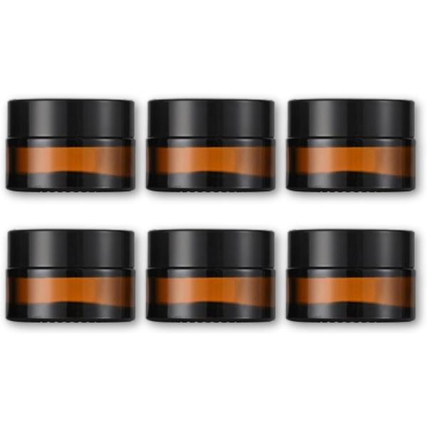 バリエーションコード : 2B98Q6JT46「遮光ガラス製クリームジャー6個セット」ハンドクリームやアロマクリームの保存や詰め替えに最適です。しっかり密閉できる内蓋付きで、旅行や出張時の持ち運びにも便利です。「安心安全のガラス素材」ガラス...