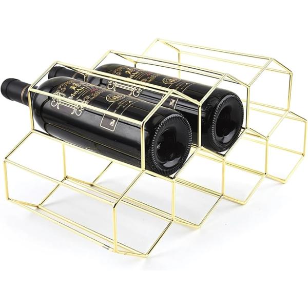 バリエーションコード : 2B991WGRN6「丁度いいサイズ感」7つの収納スロットは直径9 cm以下のワインボトルに適しています。スタンド式のデザインで、カウンターやキャビネットでおしゃれに収納できます。「スタンド式のデザイン」 幾何学的...