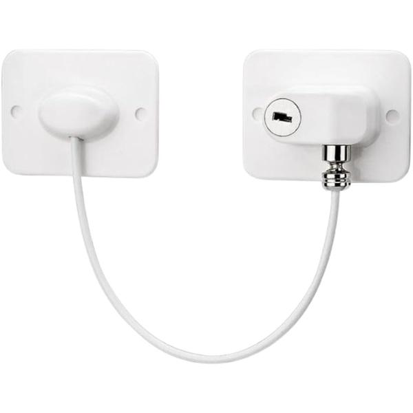 「扉の対策ロック」いたずらや不用意な開閉を防止できる後付けのドアストッパー（ドアロック）です。強力な粘着テープで?がれにくく穴あけ不要すぐに使用することができます。扉が開きすぎないように、開かないようにガード。冷蔵庫や窓に設置することで、小...