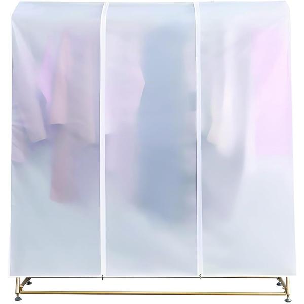 バリエーションコード : 2B99PL9PFDハンガーラックに被せて使う、ハンガーラックカバー、洋服カバーです。半透明なので、程よく中身を確認することができ、インテリアの邪魔にもなりません。大切な衣類を、湿気、ホコリ、タバコのにおいからガー...