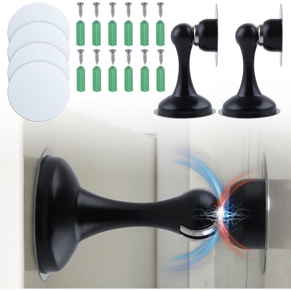「強力マグネットドアストッパー」マグネットは非常に強力で、ドアを安全に開いた状態に保つことができます。マグネット式ドアストッパーはあらゆるドア、特に重いドアに適しており、強風の中でもドアを開けたままにすることができます。「高品質の素材」高品...