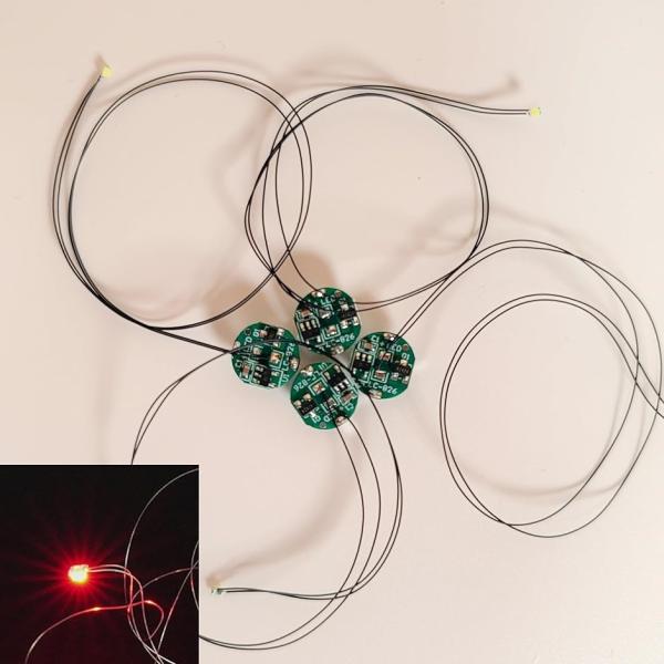 バリエーションコード : 2B9CQVUI1P商品仕様 ： サイズ: 直径 約1.0cm、厚み 約0.5cm、リード線 18cm　カラー: ホワイト、レッド、オレンジ、イエロー、ブルー、グリーンの6色　セット内容: 同色のLEDライト 4個...