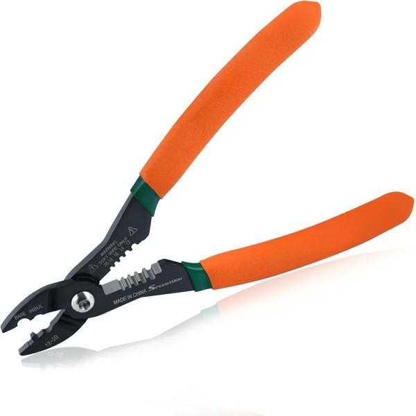 バリエーションコード : 2B9DH3GTPP「用途」4-in-1の多用途性：12、14、16、18、20 AWGゲージのワイヤーおよびケーブルの切断、グリップ、圧着、ストリップ。圧着：12-20mm AWG 絶縁（被覆）および非被覆ワイヤ...