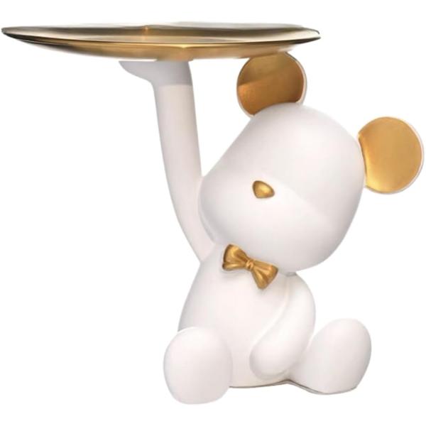 「小物類をお洒落に収納」ジュエリーや香水瓶、鍵、電話、時計、コインなどを収納するのに最適。見せる収納としてお使いいただけます。「キュートなデザイン」韓国インテリアのトレンドを取り入れたクマのオブジェ。見た目がかわいいだけでなく、実用性も兼ね...