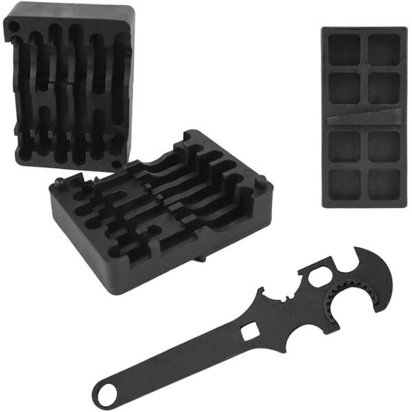 バリエーションコード : 2B948SRVSN実物規格のM4、M16、AR15のアッパーレシーバー、ロアレシーバーを万力に固定する工具とM4用多機能レンチです。バイス ブロックはアッパーレシーバーを万力に固定しバレルリングをロアレシーバーを...