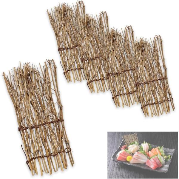 バリエーションコード : 2B9H08T3Q4「料理飾り刺身盛り合わせの定番アイテム」飲食店御用達の料理演出に欠かせない笹すだれ。天然の竹を使用した刺身用飾りです。「料理を際立てる.」料理提供の名脇役。天然素材100%の竹笹を職人の手で一つ...