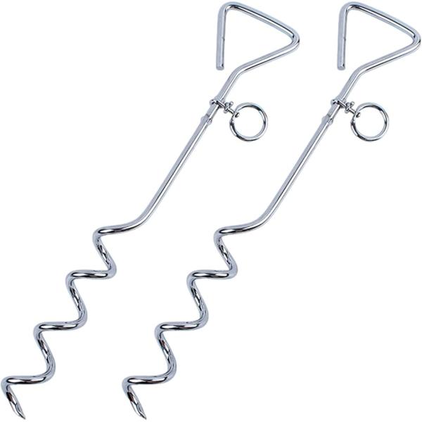 愛犬の係留用、埋め込み式スクリューペグ41cm2本セットです。ハンドルを回しながら地面に埋め込み設置します。キャンプやアウトドア、公園などワンちゃんを係留しておくのに便利な係留ステッキです。スクリューがしっかりと地面に食い込むため抜けづらい...