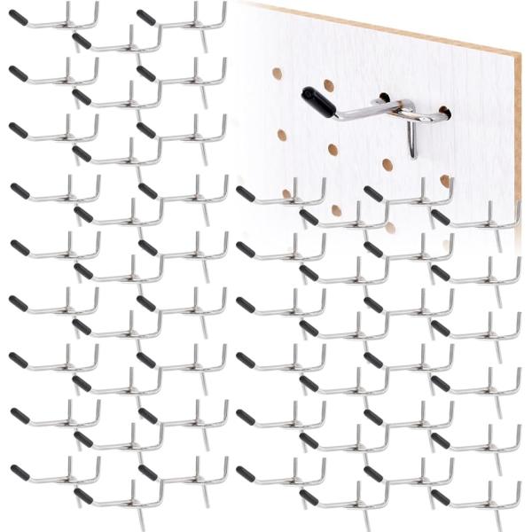 バリエーションコード : 2B9HPR0OJF「ボードの厚さ5.5mm対応版」パンチングボード用フックはホームセンター等で一般的に販売されている厚さ5.5mm、ピッチ25mmの有孔ボードに対応したフックになります。厚さ4mmのボードにも取り...