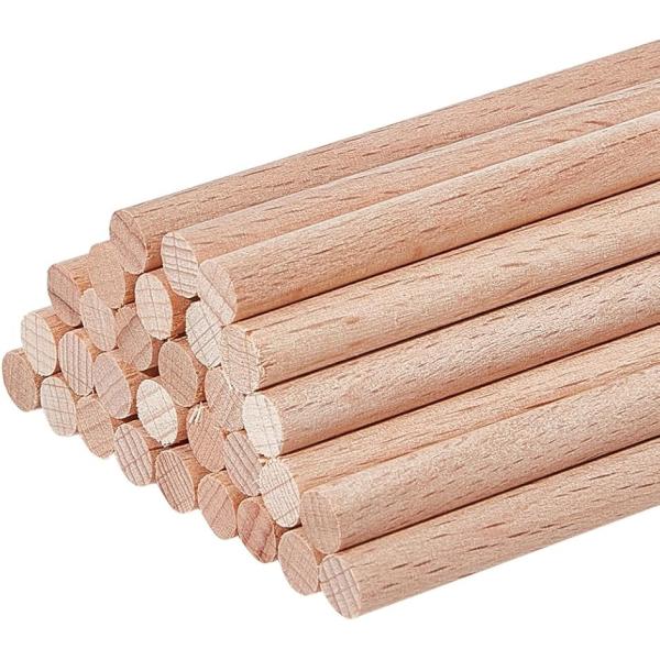 バリエーションコード : 2B9I4V3PUCパッケージとサイズ：丸棒30本入り；サイズ：直径6mm、長さ300mm；天然木材：スティックは高品質な木材でできており、丈夫で壊れにくく、しっかりとした作りで、表面とエッジは入念に研磨され、バリ...