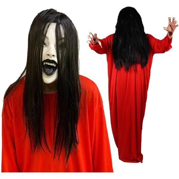 バリエーションコード : 2B9IPNS3NLホラーのお面: このセットには、リアルなホラーマスク＆赤い服が含まれており、ハロウィンや文化祭、お化け屋敷での変装に最適です。おばけや幽霊、妖怪などのキャラクターを演じるためのアイテムが揃ってい...