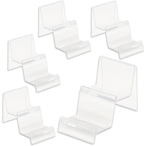 「2段で商品をきれいに展示」クリアタイプの2段式展示用ディスプレイスタンド。色々使える大容量5個セットです。商品を見やすく手に取りやすい角度で展示できるシンプルな2段式デザイン。カフェやサロン等のショップカードホルダー等にも。「お店や展示会...