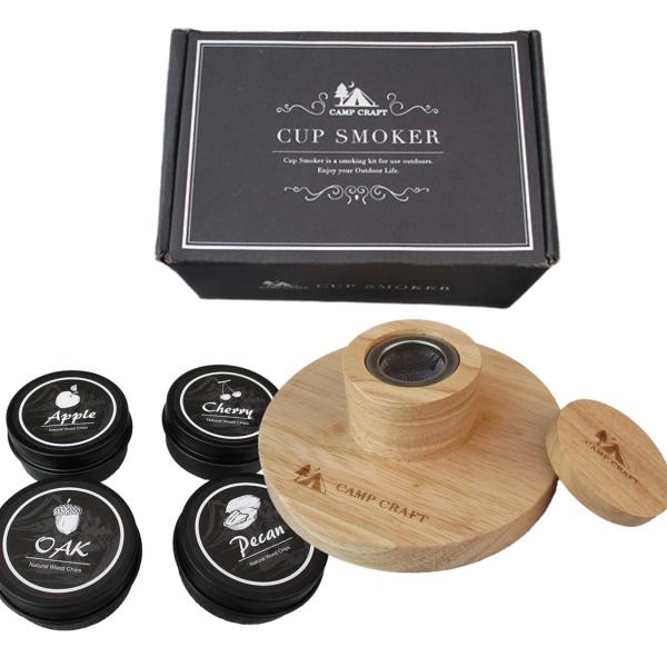 バリエーションコード : 2B9R0QJUFT自分が持っているシェラカップで簡単燻製が作れる人気のスモーク系の食べ物、チーズ、サーモン、ナッツ、うずら卵、ウィンナーいろいろ作れるカクテルスモーカーとしても使えるシェラカップの大きさ12cmに...