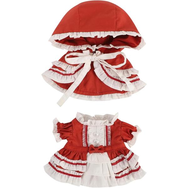 バリエーションコード : 2B9J4CI3OXぬいぐるみ用の かわいいロリータ風のフード付きケープ・服のセットです。「 適用サイズ 」約20cm綿人形「 セット内容 」フード付きケープ・服人形本体は含まれません。またセット内容以外のものも含...