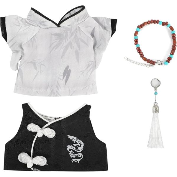 バリエーションコード : 2B9J4UOQJVぬいぐるみ用の古き良き中国の伝統衣装です。上品で洗練されたデザインが特徴です。「 適用サイズ 」約20cm綿人形「 セット内容 」上着・ベスト・イヤリング・ネックレスの4点セット人形本体は含まれ...