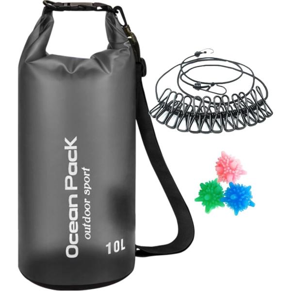 バリエーションコード : 2B9JJYX3SD旅先やアウトドア、キャンプ等、外出先で汚れ物を簡単に洗濯できる便利アイテムです。防水バッグ、洗濯ボール、洗濯バサミ付きロープの3点セット。洗濯機がなくても、このセットさえあれば簡単に洗濯が可能で...