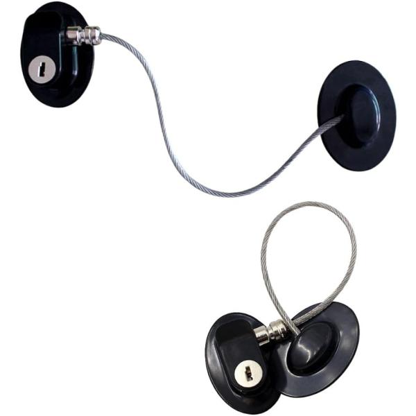 「扉の対策ロック」いたずらや不用意な開閉を防止できる後付けのドアストッパー（ドアロック）です。強力な粘着テープで?がれにくく穴あけ不要すぐに使用することができます。扉が開きすぎないように、開かないようにガード。冷蔵庫や窓に設置することで、小...