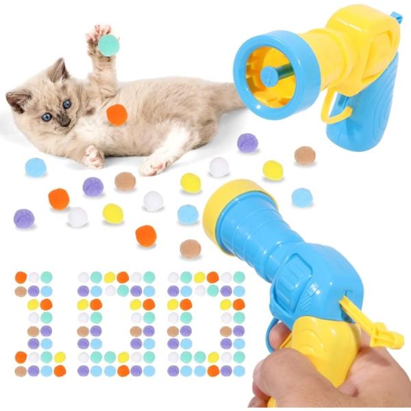 ９５個のカラフルボールで猫ちゃんが楽しく遊べるおもちゃです。２丁のボールランチャーが付いていて、ボールを遠くに飛ばして遊ぶことができます。当たっても痛くない柔らかい素材でできています。ボールは３cmほどの大きさで猫ちゃんの誤飲を防ぎます。