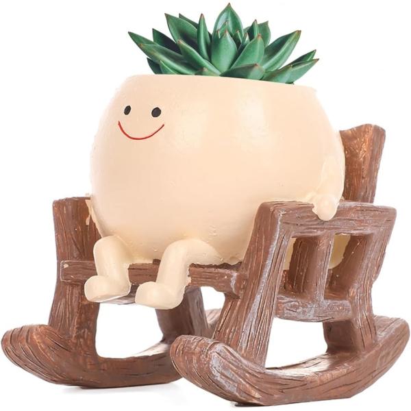 バリエーションコード : 2B9JCFNXPL可愛いスマイルデザインの植木鉢は、多肉植物や観葉植物、サボテンなどを植えるのにお使いになっていただくとインテリアとしてもお部屋の雰囲気を明るくしてくれます。軽量で持ち運びがしやすい樹脂素材は、耐...