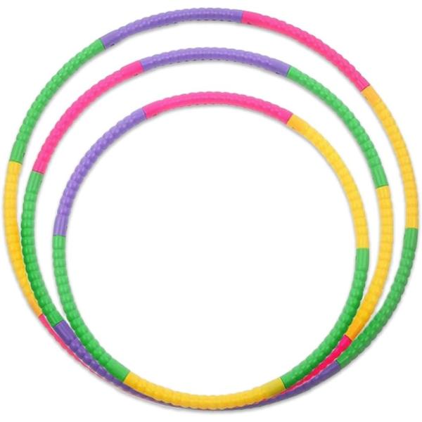 「お子様の成長に合わせて」直径が40cm、50cm、60cmの3つのサイズがセットになった子供用フラフープです。カラフルで可愛らしいデザインが特徴で、お子様の体を健康的に成長させる有酸素運動を促進し、遊びながら楽しく体を動かせるアイテムです...
