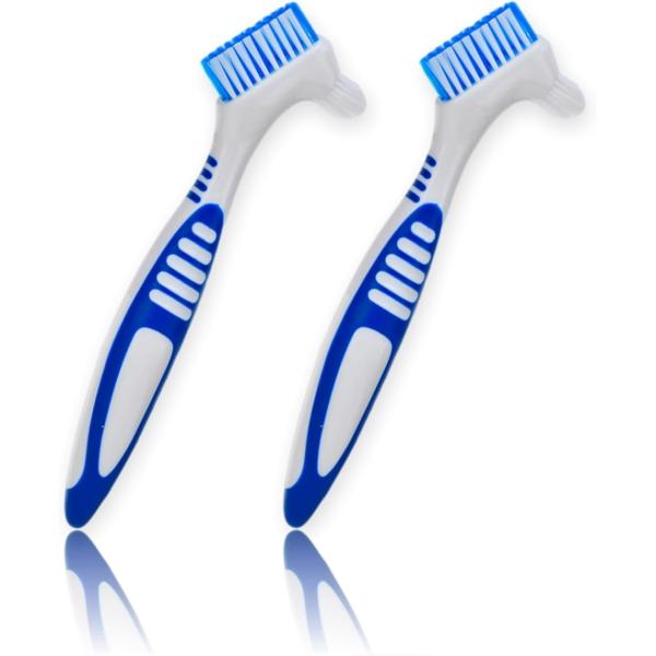 バリエーションコード : 2B9DCULJO5「サイズ」全長 約 16.5 cm　（ブラシ部分）大　約 3.2 cm　小　約 1.2 cm「色」青　「材質」ポリプロピレン、ナイロン　「セット内容」2個セット（個包装）入れ歯洗浄用歯ブラシ2個...