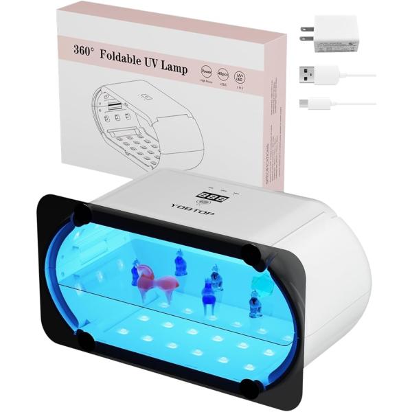 バリエーションコード : 2BUX8U9G36「両面照射と360度光源」360度に配置された48個のLEDが、全方向から均一に光を照射。両面照射機能により、どの角度からでもしっかり硬化し、UVレジンの収縮を抑え、時間と労力を節約します。大型...