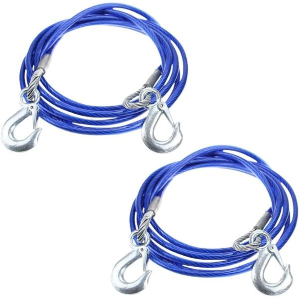 「耐荷重量5トン」予期せぬ事故や雪道でのスリップに対処する際に、牽引ロープがあると非常に心強いです。この牽引ロープは特に頑丈な鋼鉄製のワイヤーケーブルで作られており、緊急時に大いに役立ちます。その耐荷重量は驚異の5トンであり、普通自動車や軽...