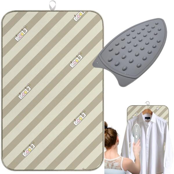 バリエーションコード : 2B9LQSQSJC＜セット内容＞ストライプ柄 アイロンマットx1、アイロン仮置きシリコンマットx1 ＜アイロンマットサイズ＞約69x39cmハンガーにかけたままスチームアイロンをかける時、背面に押し付けてプレスす...
