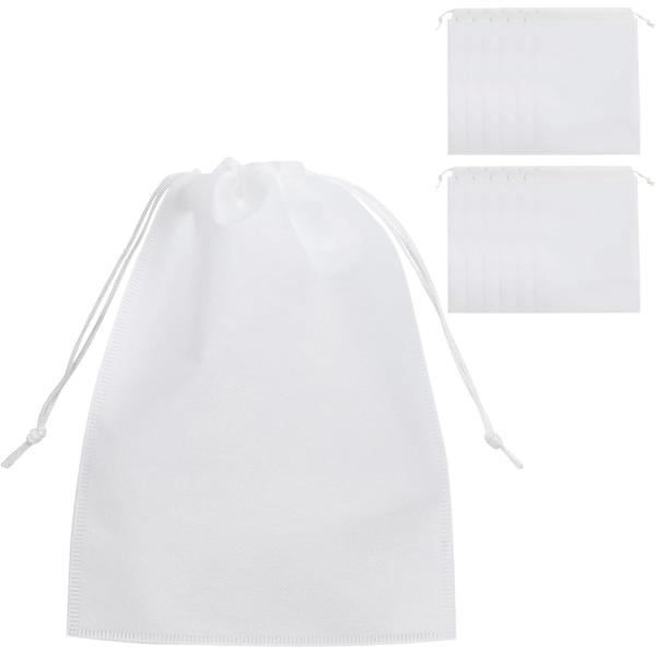 バリエーションコード : 2B9LUJRKP5豊富なサイズ・個数から選べる 不織布収納袋 巾着袋 白 無地 紐付き 巾着収納袋：柔らかで上質の不織布素材を採用した巾着タイプの収納袋です。5サイズにそれぞれ6枚セット・12枚セットをご用意しま...