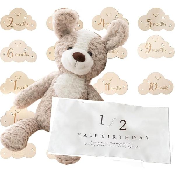 バリエーションコード : 2B2OUN55FYサイズ：約 縦 38cm　x　約 横 18cm撮影セット付のぬいぐるみセットふわふわ＆もこもこ でかわいいアニマルぬいぐるみお祝いやプレゼントハーフバースデー、誕生日にも喜ばれます撮影セット（シ...