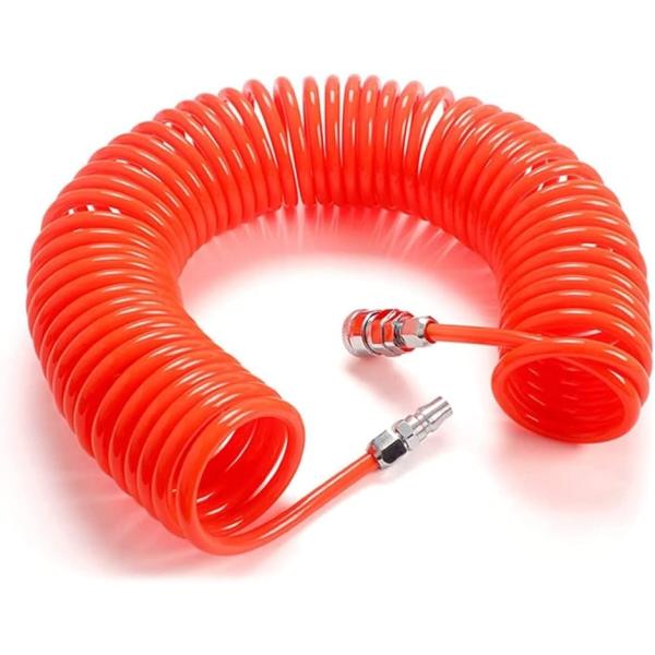 「サイズ」:内径6.5mmx外径10.0mm ホース長:6m「エアーホース」伸ばして作業ができ縮めて収納できるスプリング状のエアホースです。「形状記憶」ねじれや曲げ、回転に対する抵抗力が強く連続使用後も静止状態に戻すことができます。摩耗、引...