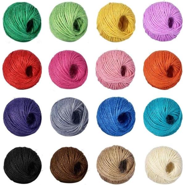 バリエーションコード : 2B9OGFU0LP編み物やラッピングに使える麻ひも16色セットです。鮮やかな色合いから落ち着いたトーンまで、さまざまな色が揃っているセットになるので、このセット 1つで幅広くお使い頂けます。高い耐久性があり、色褪...