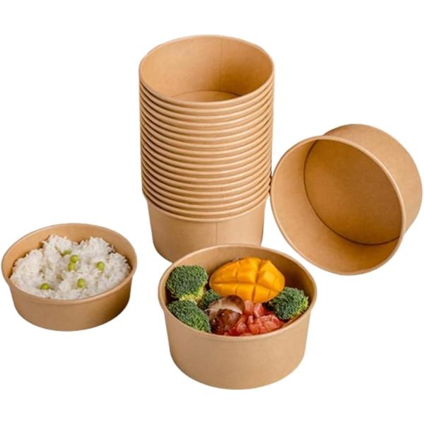 バリエーションコード : 2B9OJDG5X4「エコ素材ランチボウル」 おしゃれでエコな未晒しクラフト紙製の使い捨てボウルです。内側にPEラミネート加工を施しているので、耐油性・耐水性に優れ、汁漏れしにくいのも嬉しいポイント。「様々なシーン...