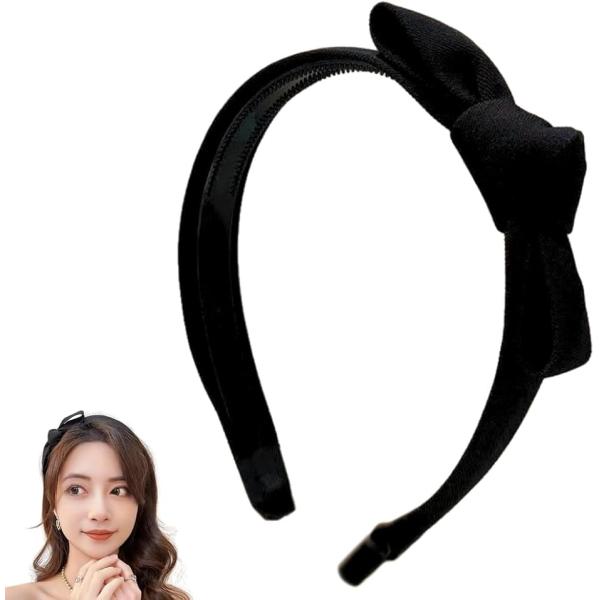 「リボン付きカチューシャ」大人可愛いリボンデザインのカチューシャ。シンプル＆上品な黒色が特徴で、韓国風のおしゃれなヘアアレンジが簡単に決まるヘアアクセサリーです。「痛くない＆快適フィット」長時間つけても痛くない設計で、しっかりホールドしなが...