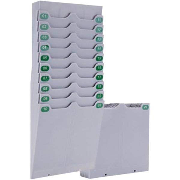 バリエーションコード : 2B9P3Q4I0F「便利な壁掛けタイプ」 勤怠管理に必須なタイムカードを収納できるタイムカードラックです。カードホルダーのポケットにはわずかな前傾角度があり、タイムカードをラクに取り出すことができます。「大容量に...