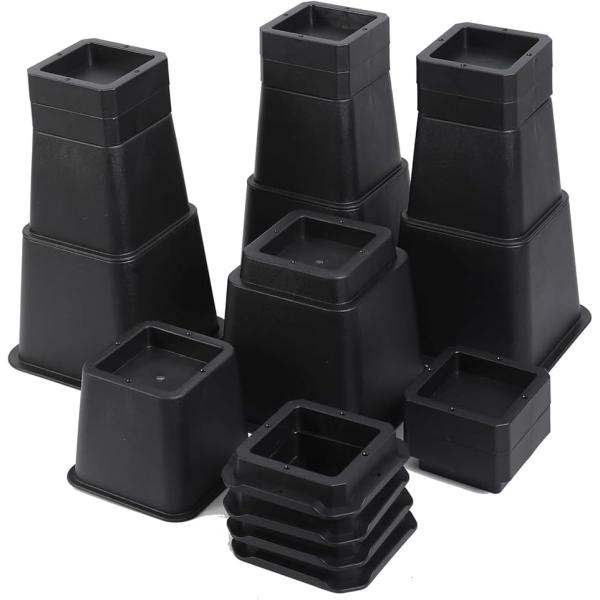 高さ調整が自由自在。ベッドや家具を快適な高さにカスタマイズ…この継ぎ脚セットは、4.5cm、7cm、10cm、12.5cm、15cm、17cm、19.5cm、22.5cm、25cm、27.5cmと10段階でさまざまな家具に対応し、好みの高さ...