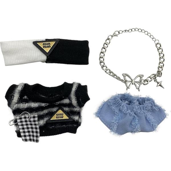 バリエーションコード : 2B9PQP602Fぬいぐるみ用のセーター・デニムパンツ・ヘアバンド・ネックレスのセットです。「 適用サイズ 」約10cm・20cm綿人形「 セット内容 」セーター・デニムパンツ・ヘアバンド・ネックレス　＊靴・人形...